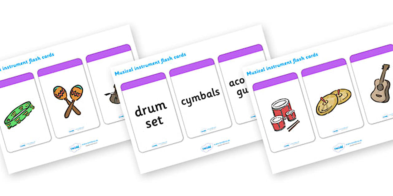 Musical Instrument Flashcards (Matching Pack) - ESL Instrument Flashcards