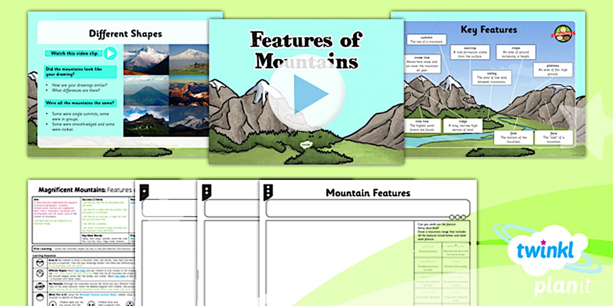 KS2 Mountain Facts - Features of Mountains Lesson Pack