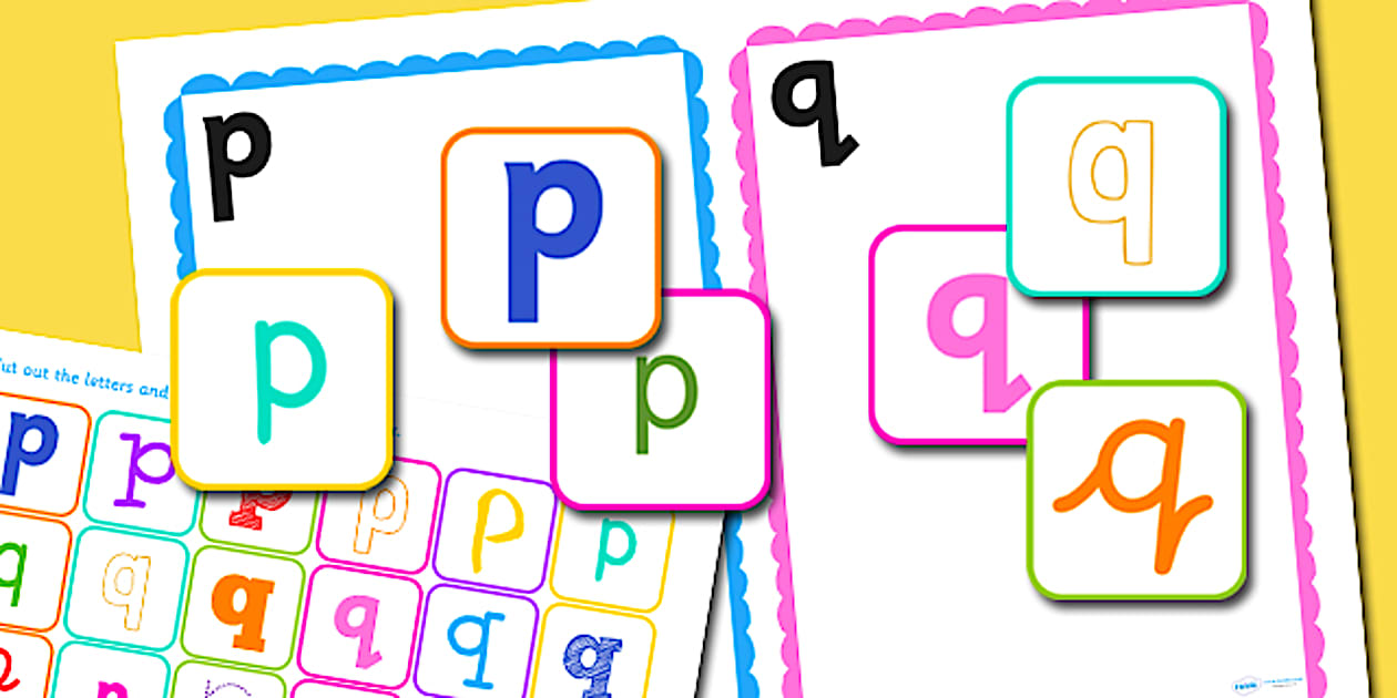 p and q Confusing Letter Sorting Activity - Twinkl