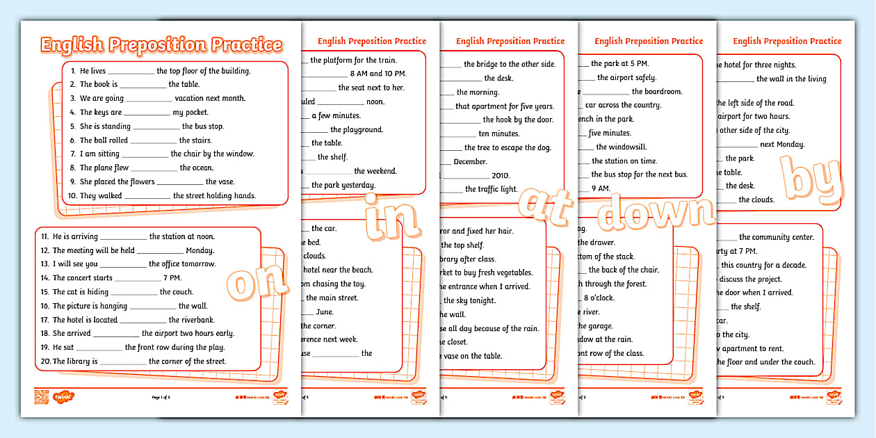 English Preposition (teacher made) - Twinkl