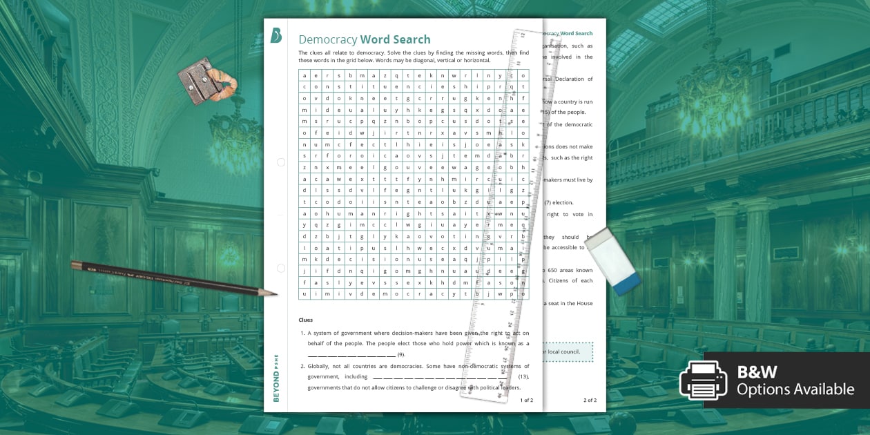 Democracy Wordsearch