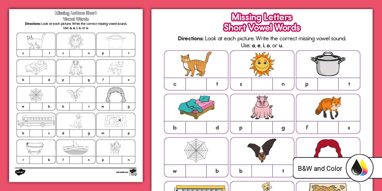 Spell Out Short Vowel Words Worksheet | ELA | Twinkl USA
