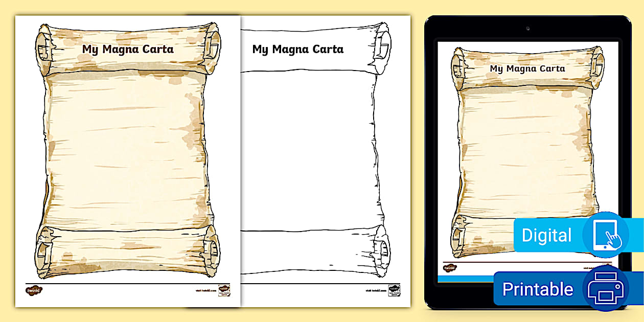 My Magna Carta Scroll Activity Sheet for 3rd-5th Grade