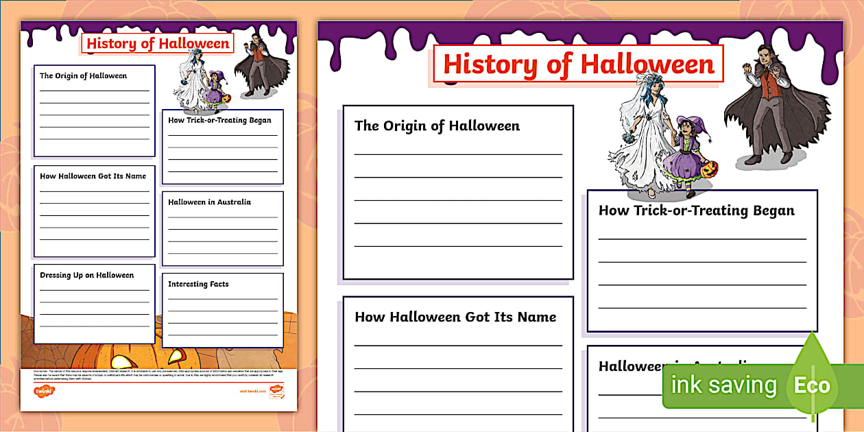 History of Halloween Fact File Template | Twinkl - Twinkl