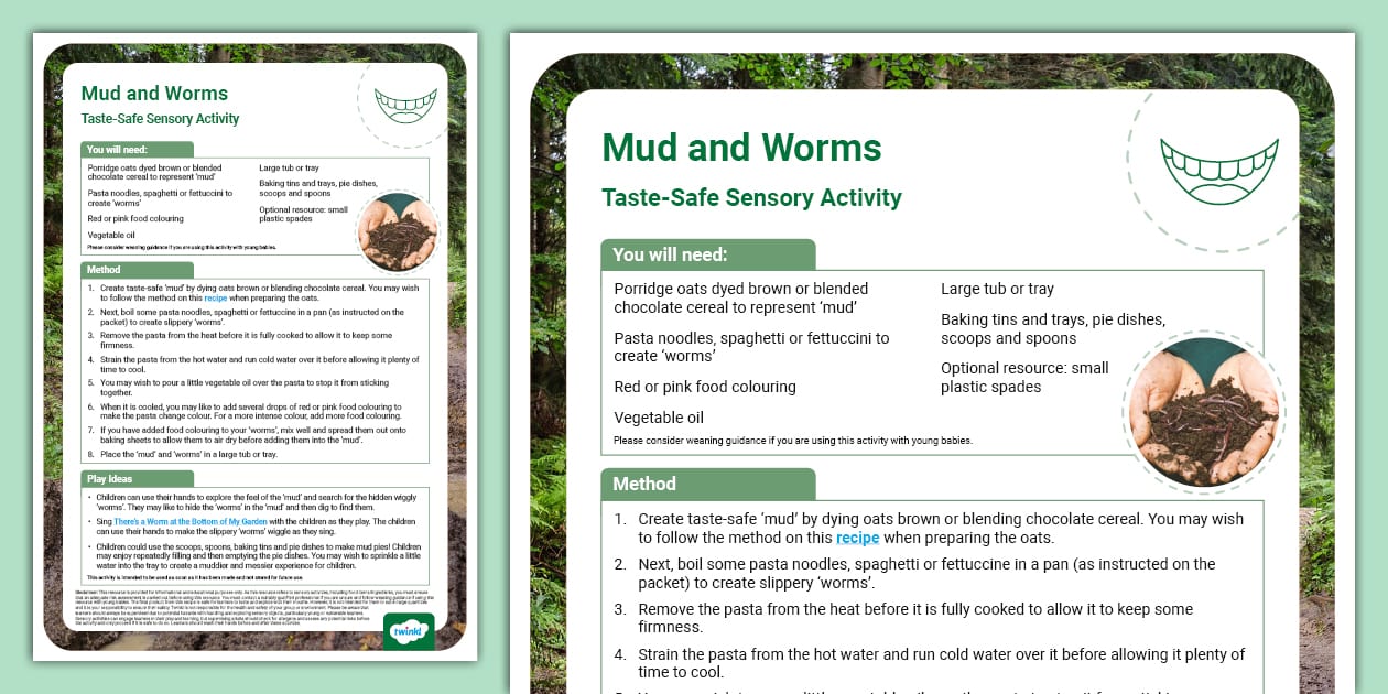 Taste-Safe Mud and Worms Sensory Recipe | Sensory Play