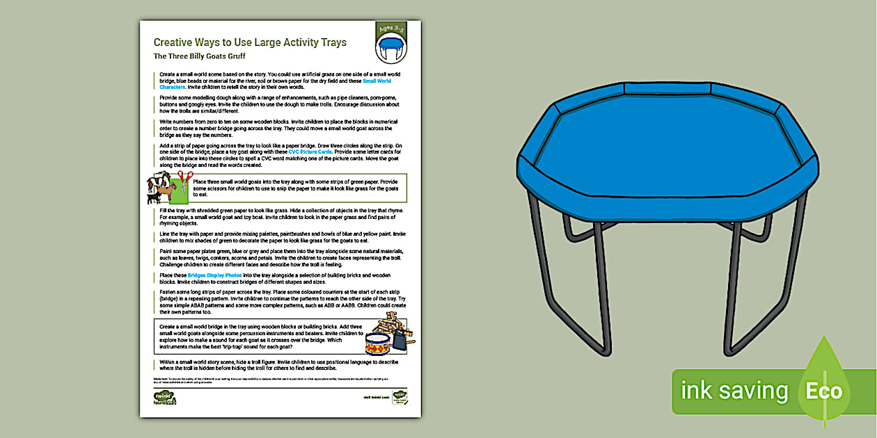 EYFS Large Activity Tray Ideas The Three Billy Goats Gruff