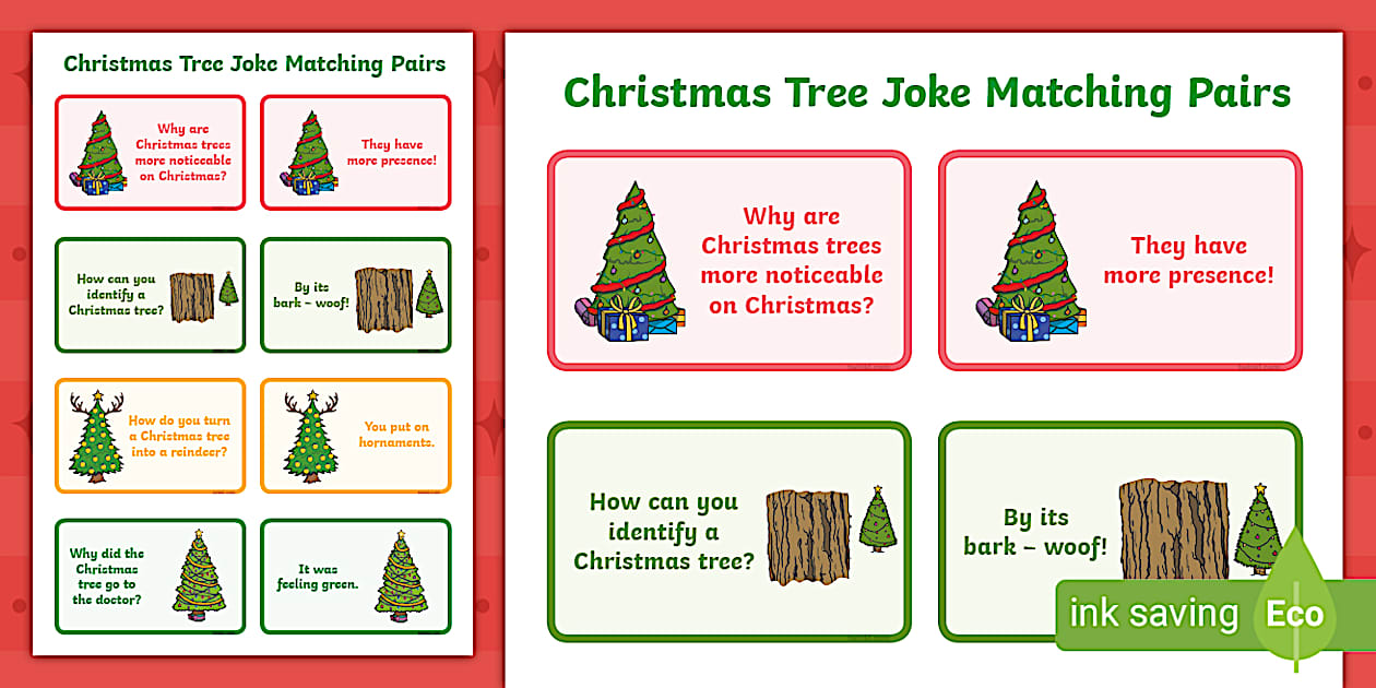 Christmas Tree Matching Pairs (teacher made) - Twinkl