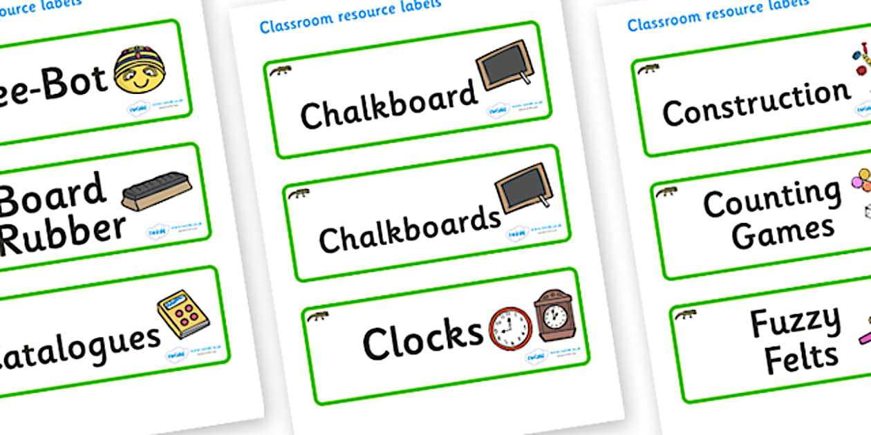 Newt Themed Editable Additional Classroom Resource Labels