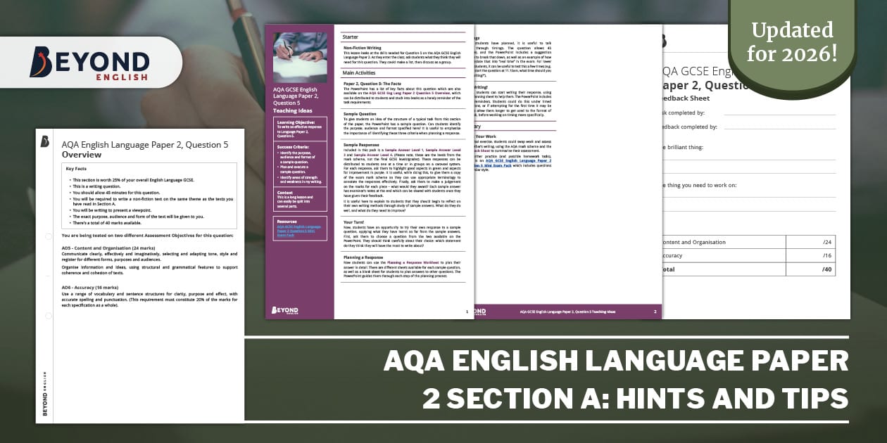 AQA Language Paper 2 Question 5 Lesson Pack