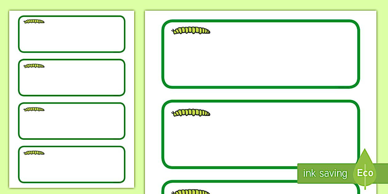 Caterpillar Themed Editable Drawer-Peg-Name Labels (Blank)