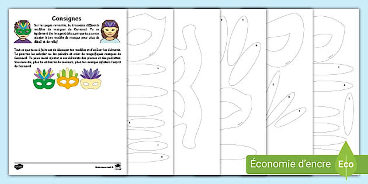 Travaux manuels : Création de masques de Carnaval - Twinkl