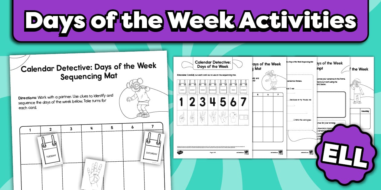 Calendar Detective | Days of the Week Sequencing and Writing Activities for
