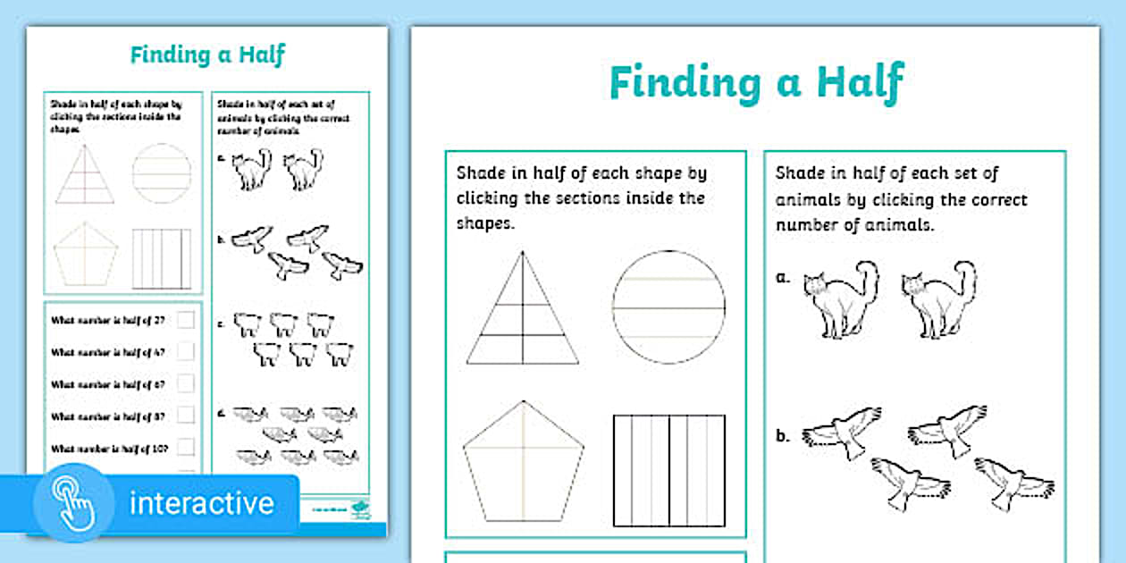 👉 Supports White Rose Maths Year 3: Find a Half (Y2 Revision)