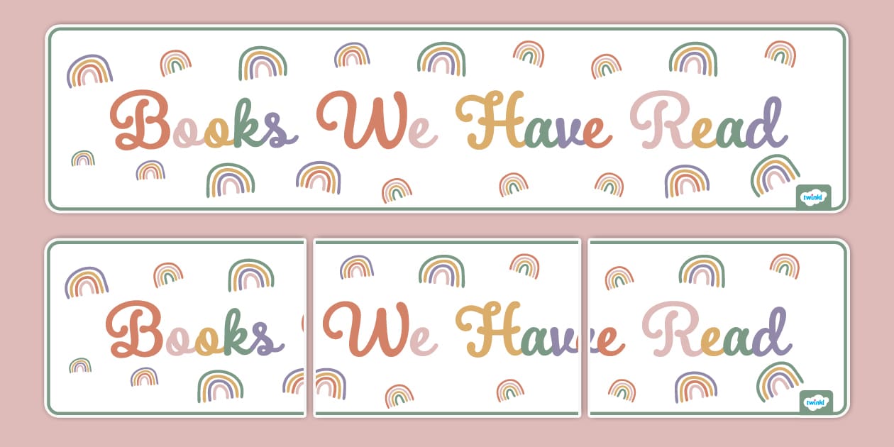 * NEW * Muted Rainbow-Themed Books We Have Read Display Banner