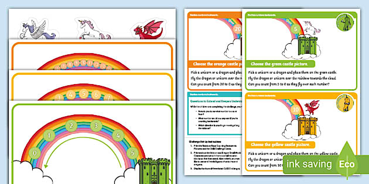👉 Kindergarten Maths Counting Chilli Challenges: Rainbow Race