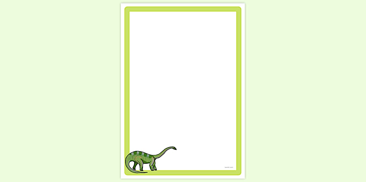 Simple Blank Dinosaur Activity Page Border | Page Borders