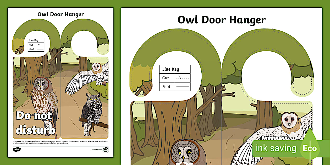 Owl Door Hanger (Teacher-Made) - Twinkl