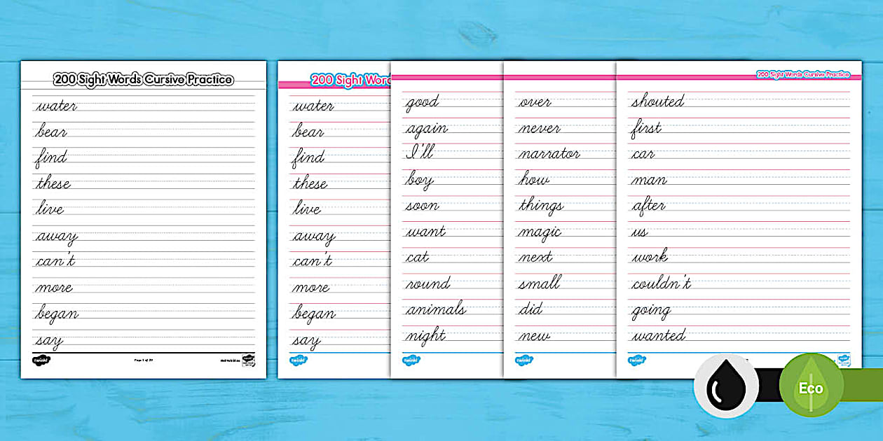 Sight Words Practice Activity Sheets I Twinkl Resources