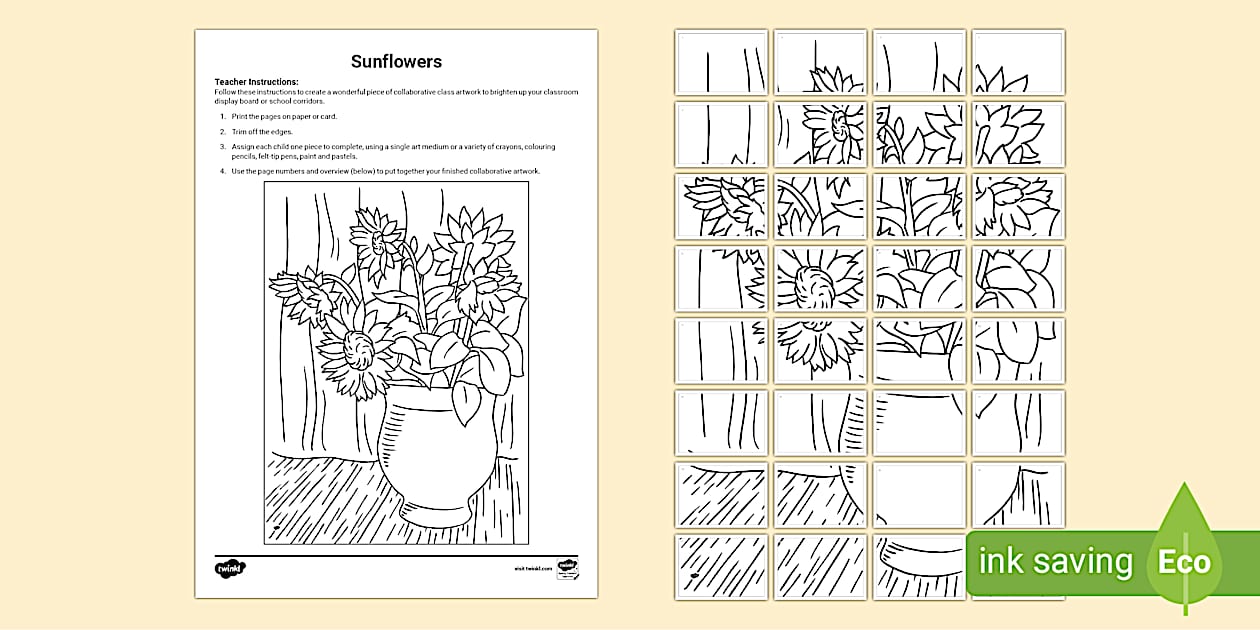 Van Gogh Sunflowers Mindfulness Collaborative Art Pack