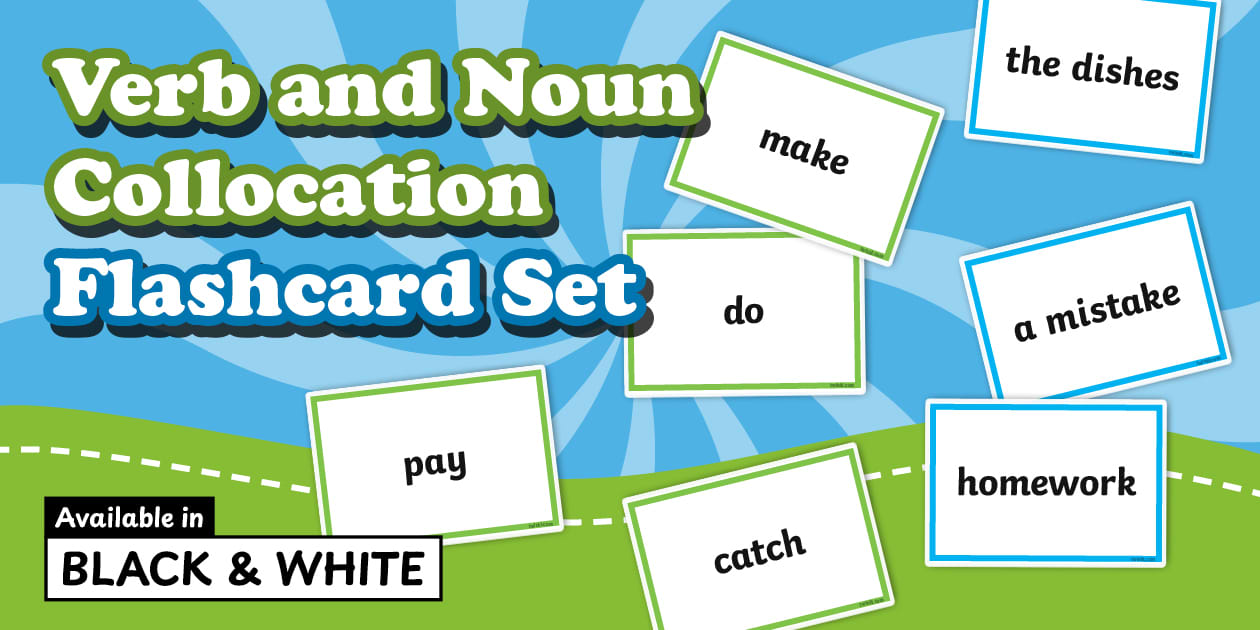 Verb and Noun Collocation Flashcard Set