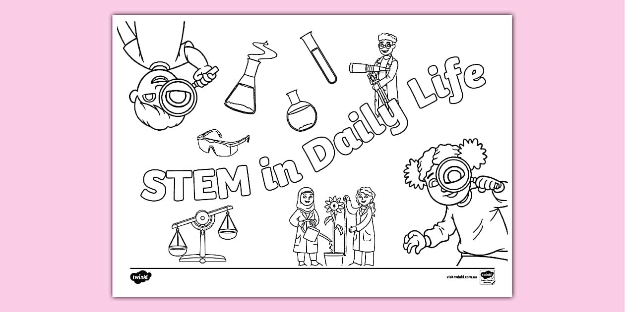 STEM IU Yr 1 STEM in Daily Life Title Colouring Page