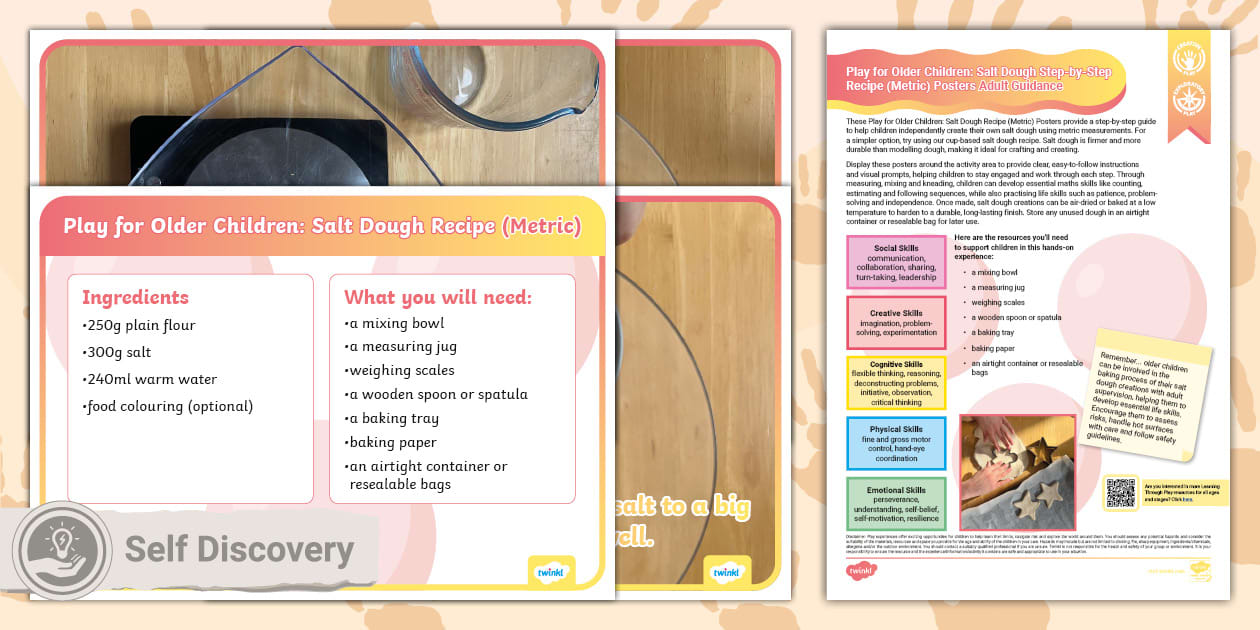 Play for Older Children: Salt Dough Recipe (Metric) Posters