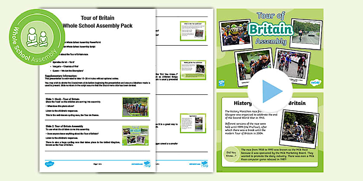 * NEW * Whole School Tour of Britain Assembly Pack - Twinkl