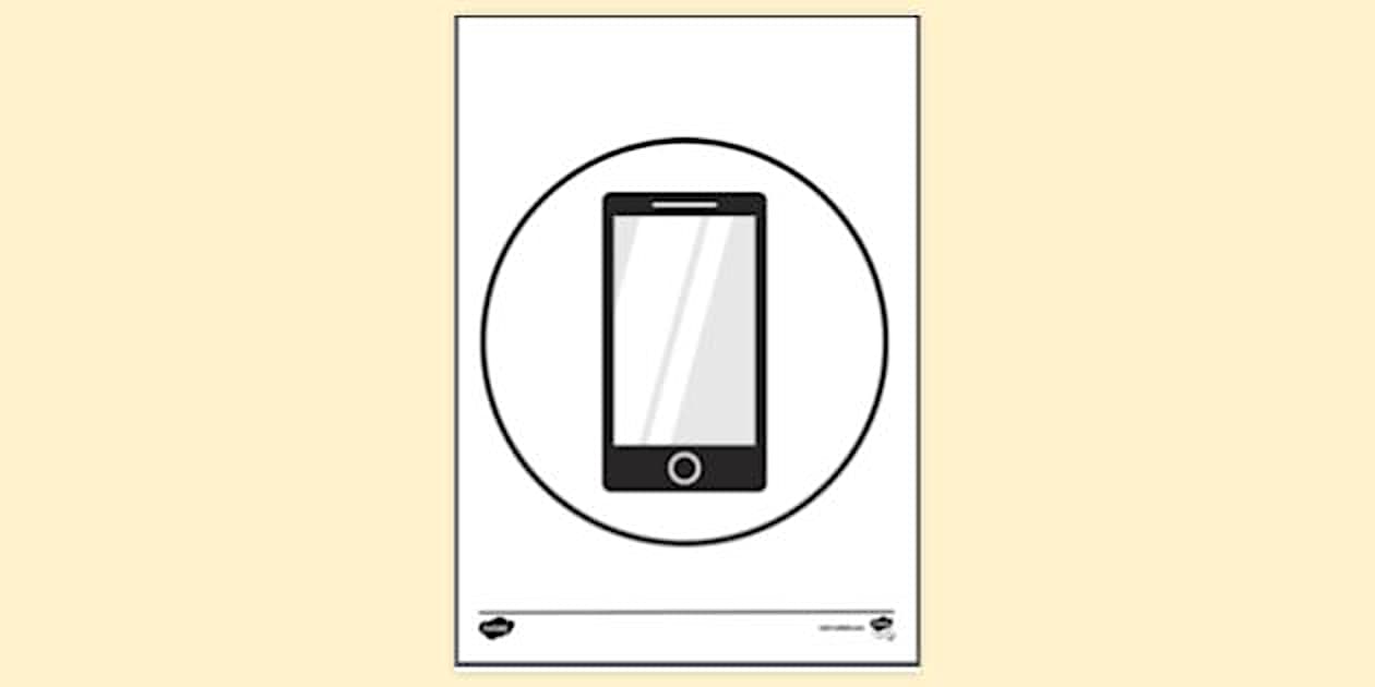 Mobile Cell Phone Icon Colouring Sheet | Colouring Sheets