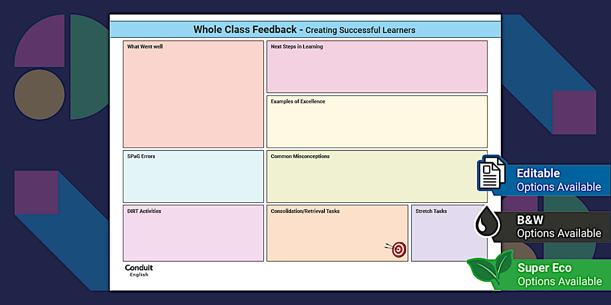Whole Class Feedback Form (professor feito) - Twinkl
