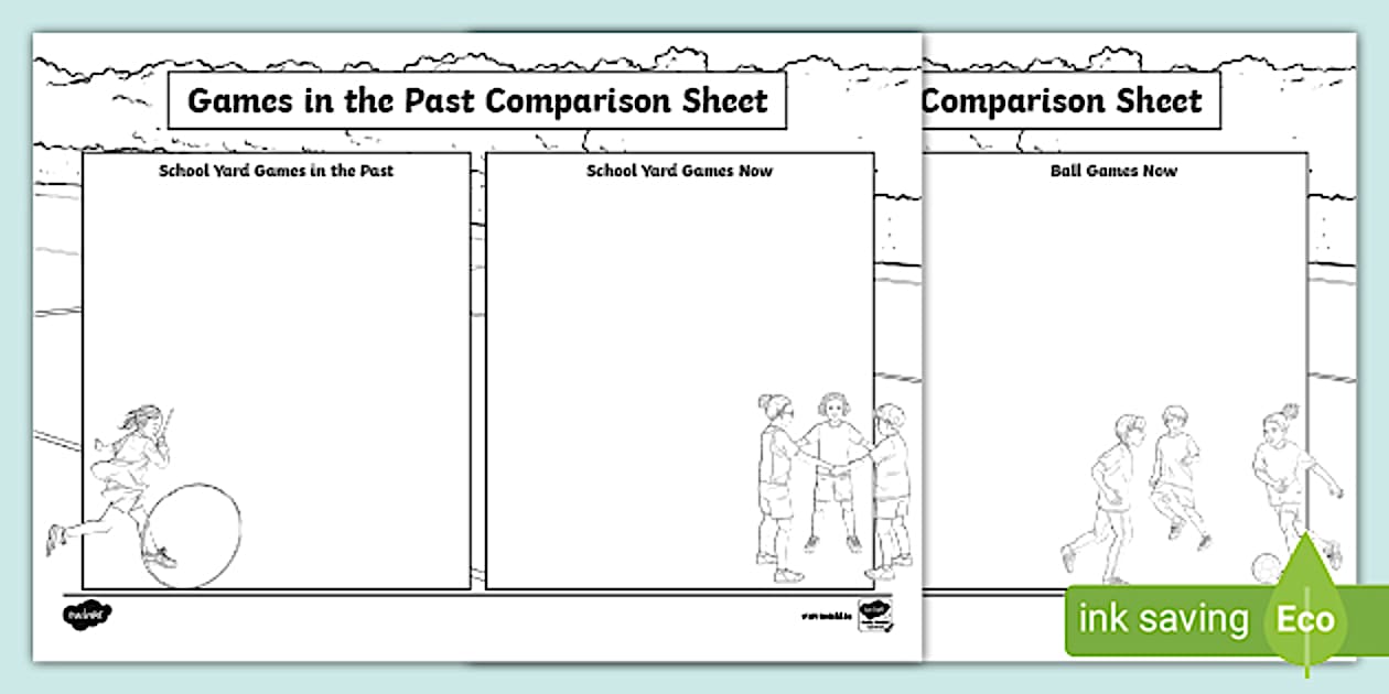 Games in the Past Comparison Sheet (teacher made) - Twinkl