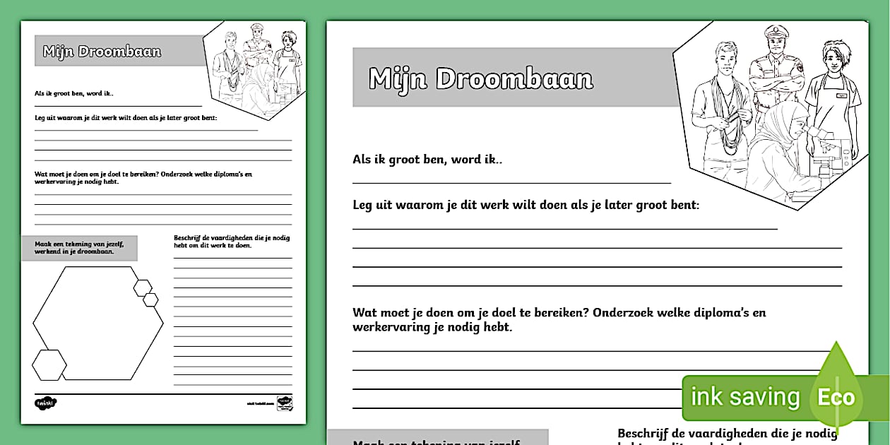 Mijn Droombaan Werkblad (Teacher-Made) - Twinkl