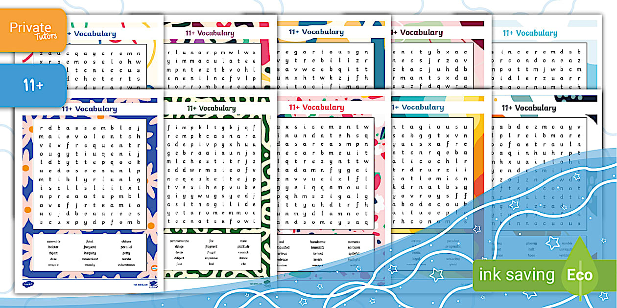 11+ Vocabulary Word Search Pack (teacher made) - Twinkl
