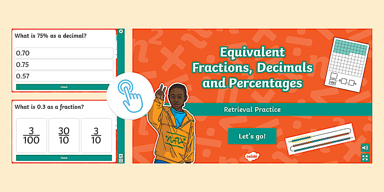 👉 Retrieval Practice: Equivalent Fractions, Decimals and Percentages Maths