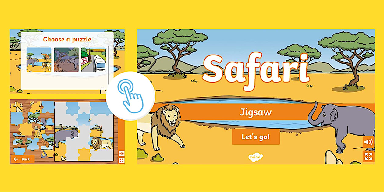Safari Interactive Jigsaw (Teacher-Made) - Twinkl