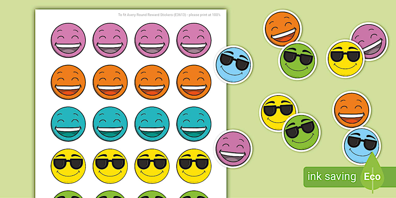 Smiley Face Stickers | Sticker Templates | Primary Resources