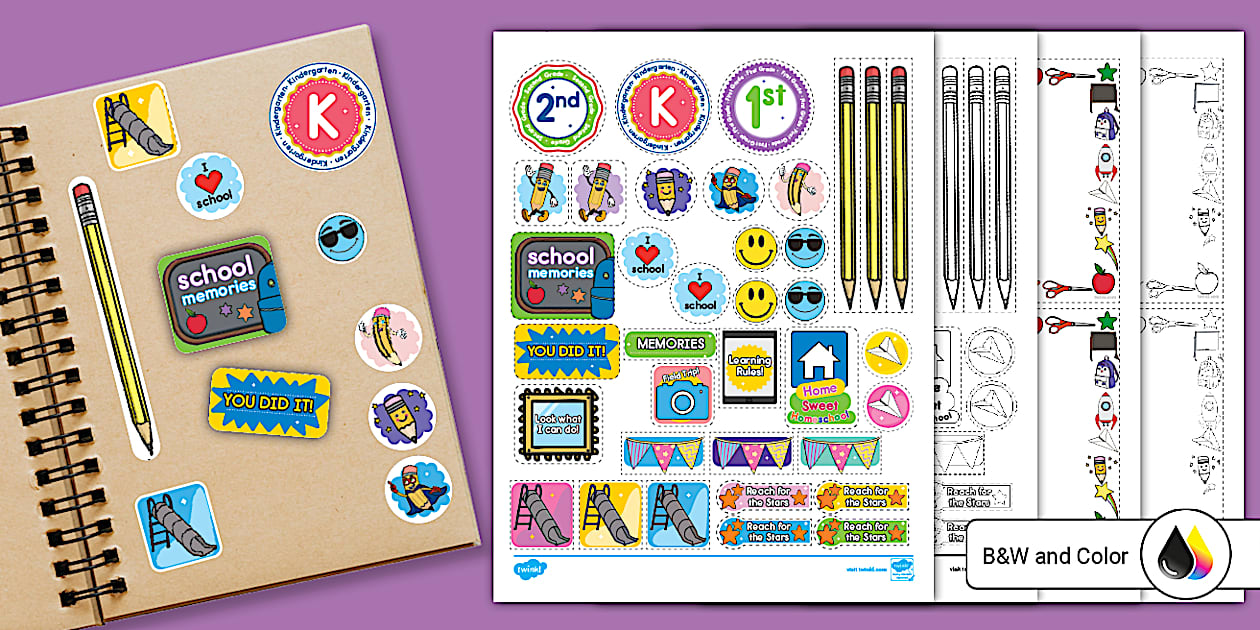 End of the School Year Scrapbook Cutouts
