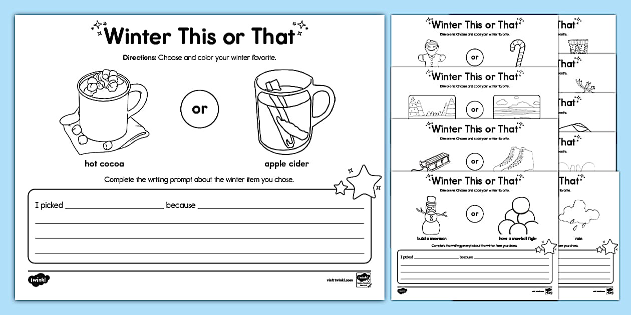 Kindergarten Winter Writing Prompts | Resource | Twinkl USA