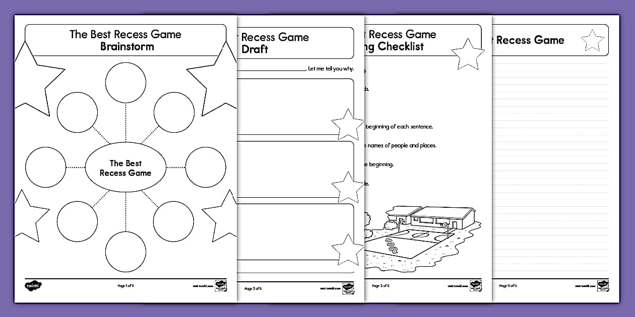 First Grade The Best Recess Game Opinion Writing Prompt