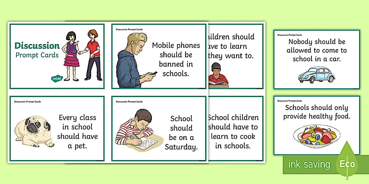 Editable Discussion Prompt Cards (teacher made) - Twinkl