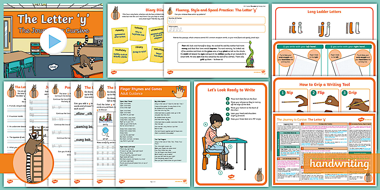Cursive 'y' | Handwriting Resources - Twinkl