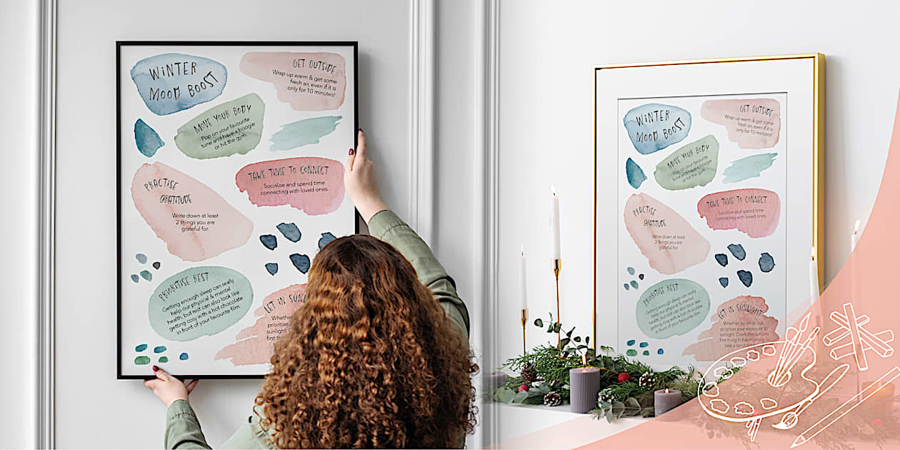 Winter Mood Boosting Activities Watercolour Poster - Twinkl