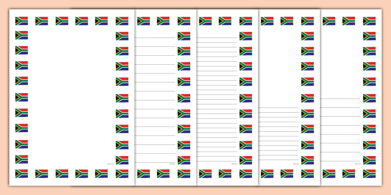 South Africa Flag Page Borders - Twinkl - Geography - Twinkl