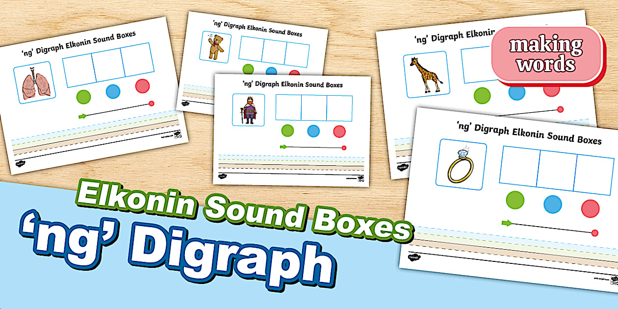 'ng' Digraph Elkonin Sound Boxes Mats