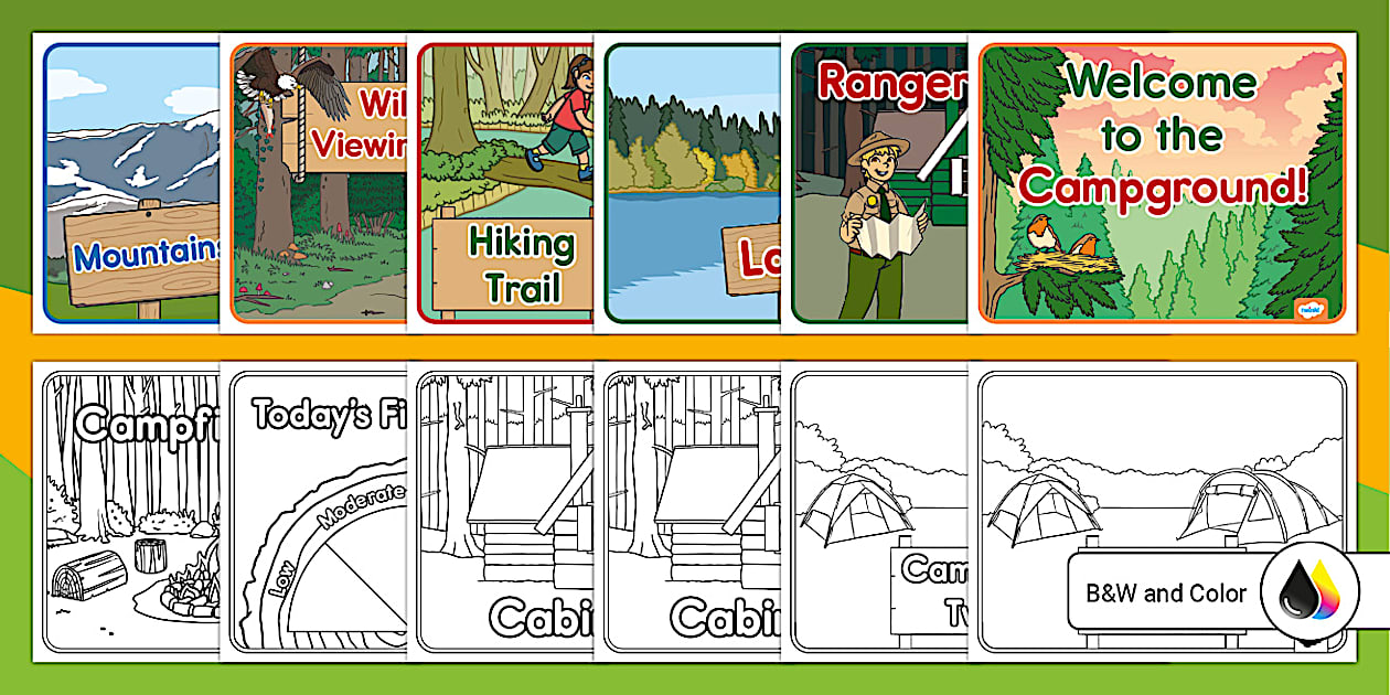 Campground Dramatic Play Posters (Lehrer gemacht) - Twinkl
