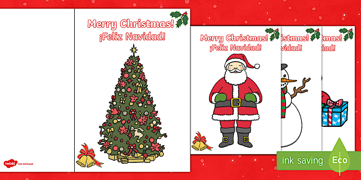 Christmas Gift Card Template English/Spanish (Teacher-Made)