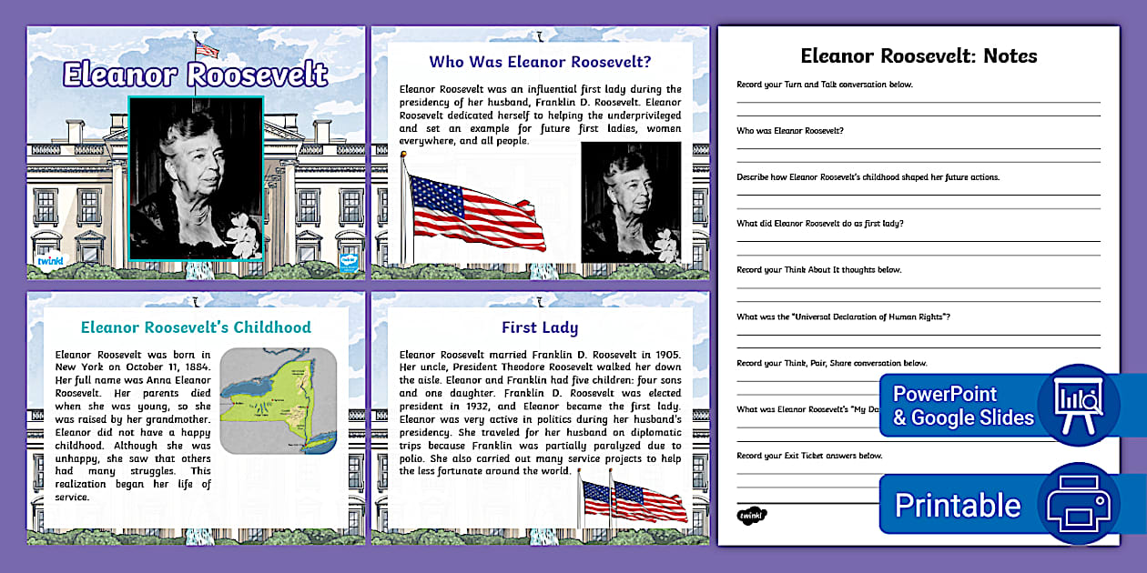 Eleanor Roosevelt PowerPoint & Google Slides for 3rd-5th