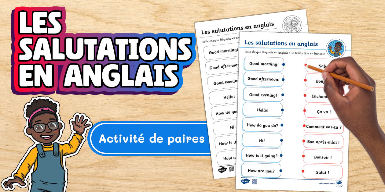 * NEW * Activité de paires : Les salutations en anglais