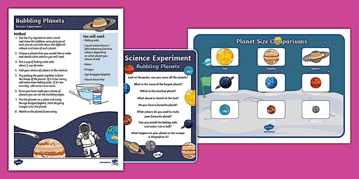 EYFS Bubbling Planets Science Experiment and Prompt Card Pack