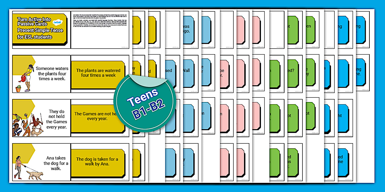 ESL Passive Voice Cards for Teens (teacher made) - Twinkl