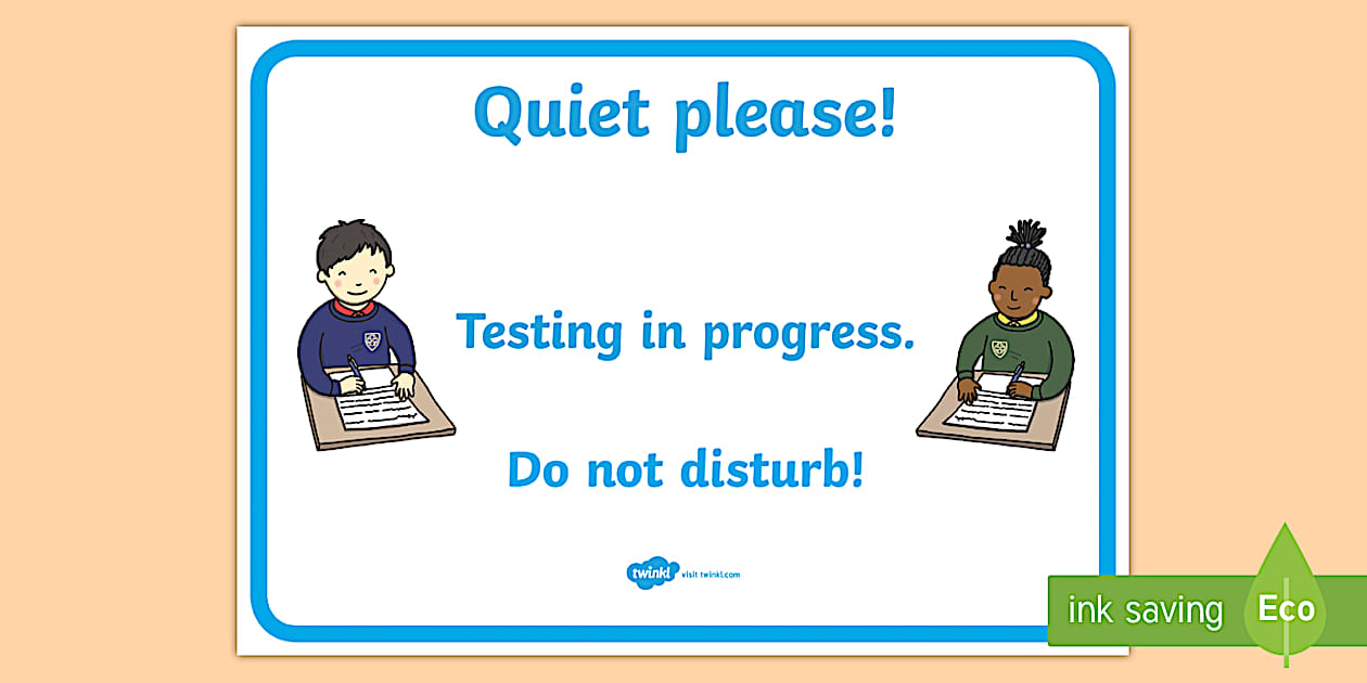 Editable Testing in Progress Display Poster (teacher made)